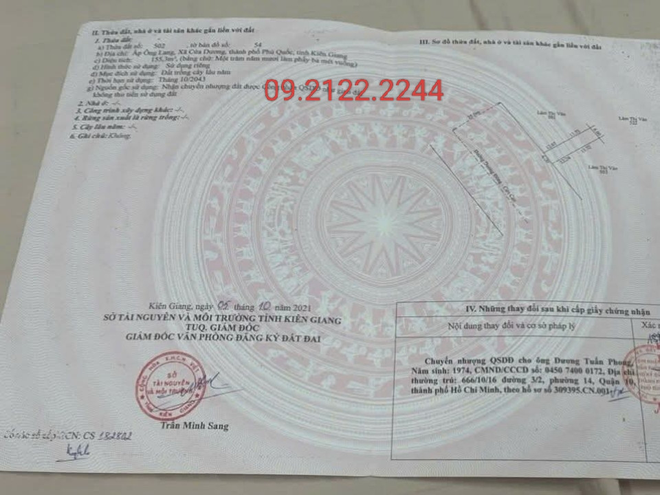 Bán đất 155,3m² Mặt tiền 6m đường Dương Đông Cửa Cạn giá 4.2 tỷ Đặc khu ...