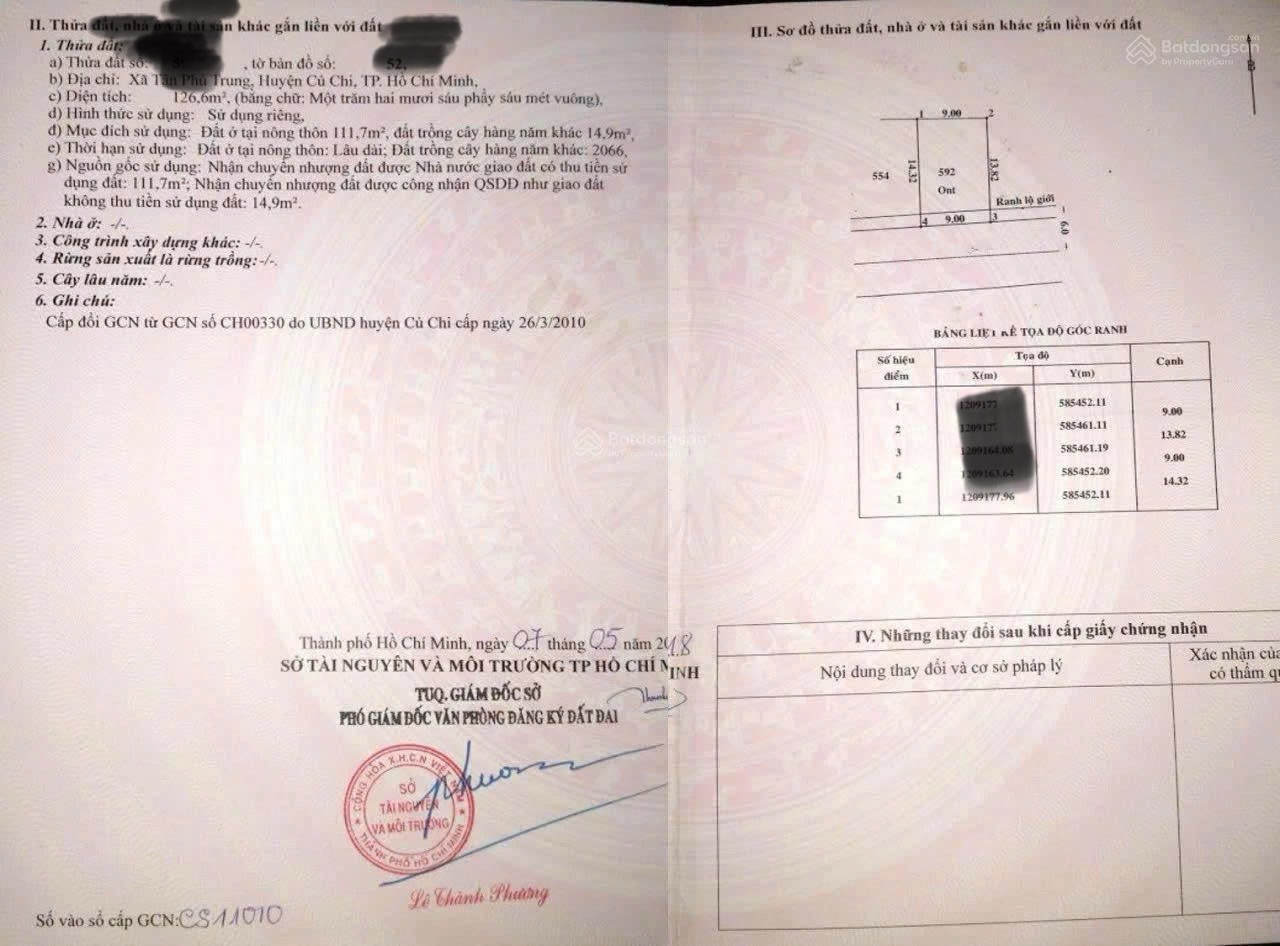 BÁN GẤP LÔ ĐẤT MẶT TIỀN NGANG 9M – ĐƯỜNG NHỰA 6M XE HƠI – CÂY DA, TÂN ...