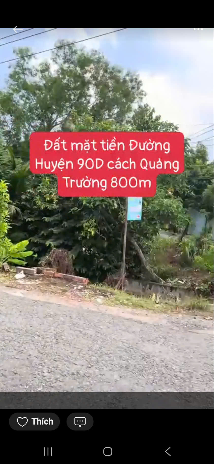 Lô ĐẤT MẶT TIỀN Đường Huyện 90D, Mỹ Phong. Cách QL50 chỉ 800 mét.