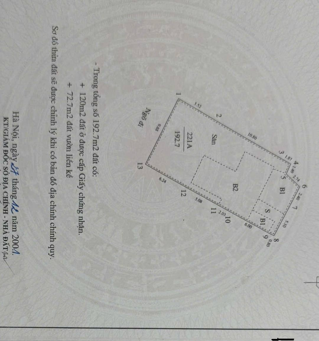 Bán CC mini Kim Ngưu, Thanh Lương, 24 tỷ VND, 193m2, giá cực chất