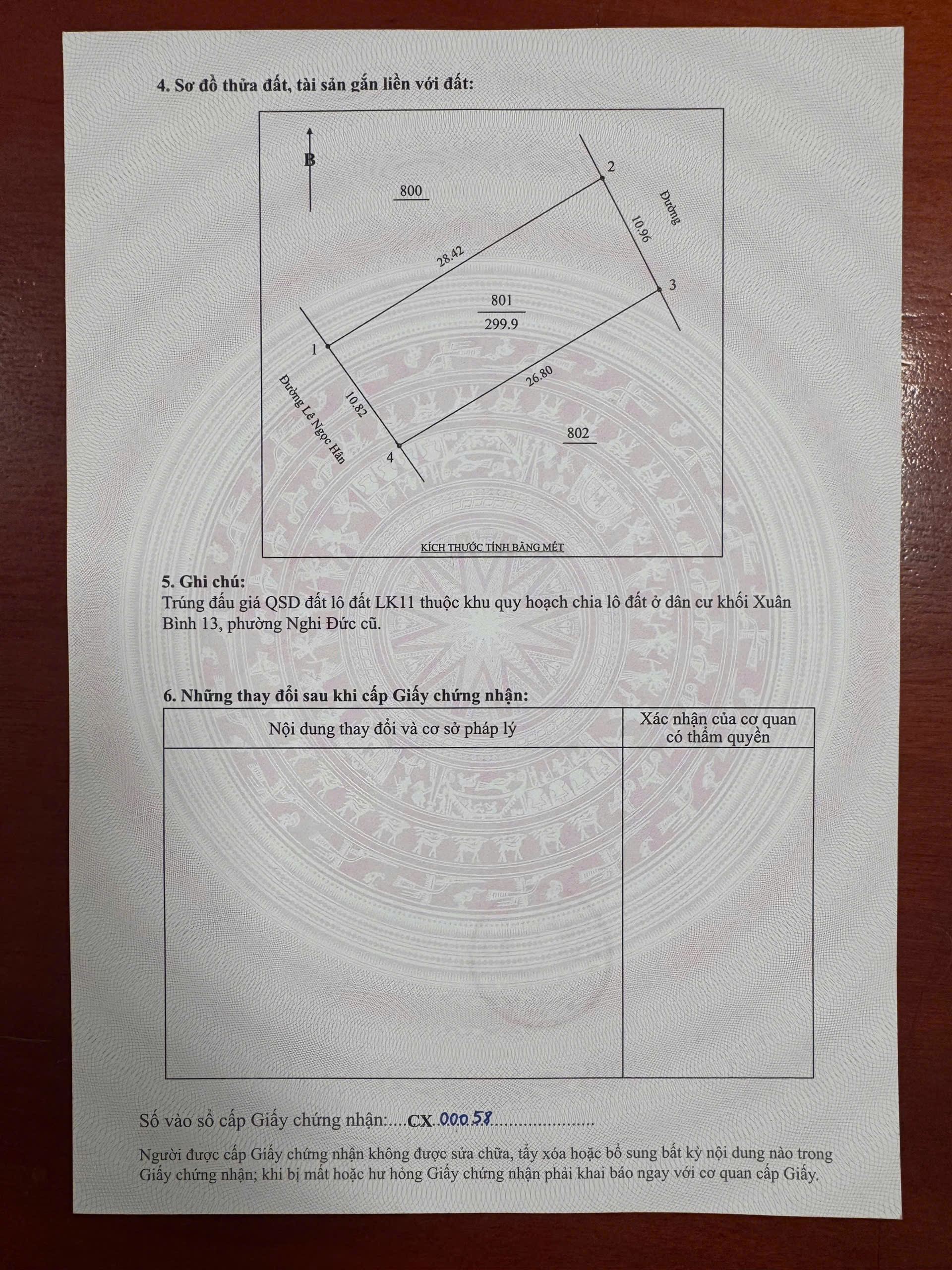 cần bán đất mặt đường Lê Ngọc Hân