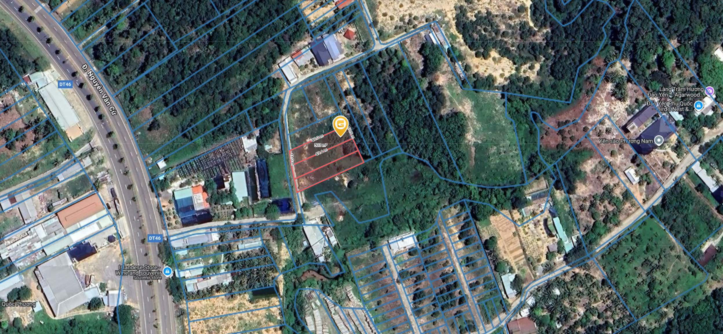 Bán đất 500m² ngang 10.93m giá 1.69 tỷ Đặc khu Phú Quốc (đường Nguyễn ...