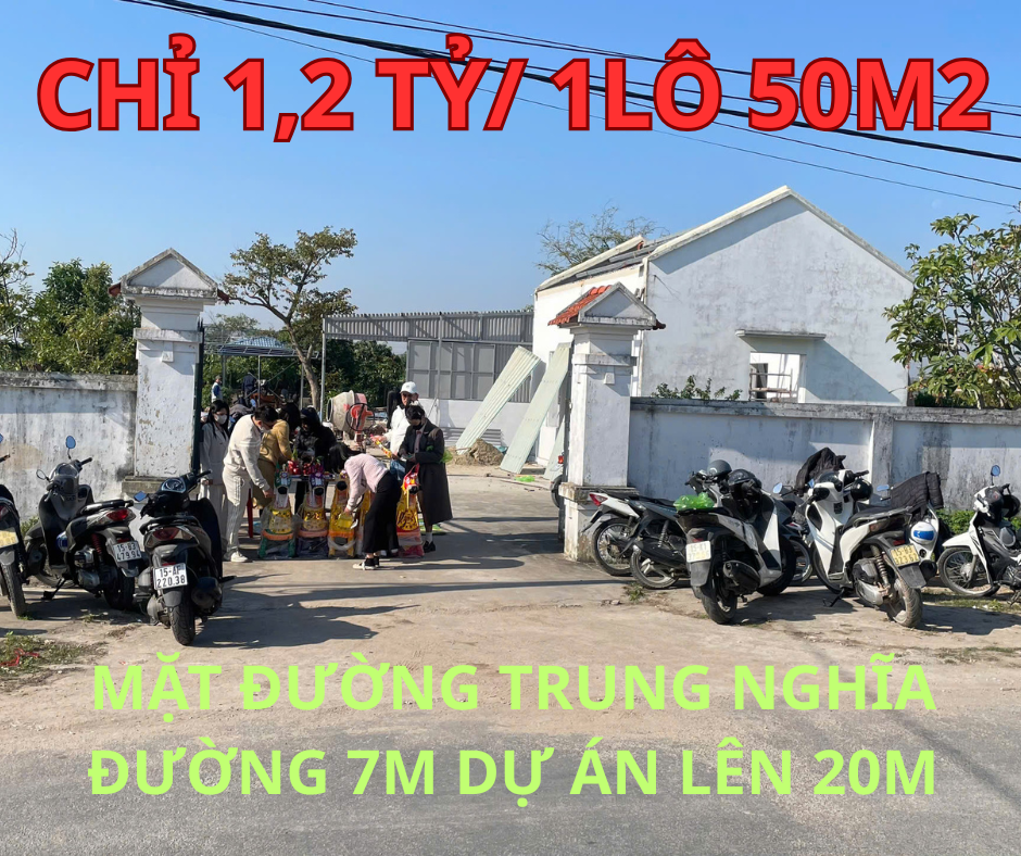 GIÁ CHỈ TỪ 1,2 TỶ/LÔ F0 50M2 MẶT ĐƯỜNG TRUNG NGHĨA ĐỒ SƠN