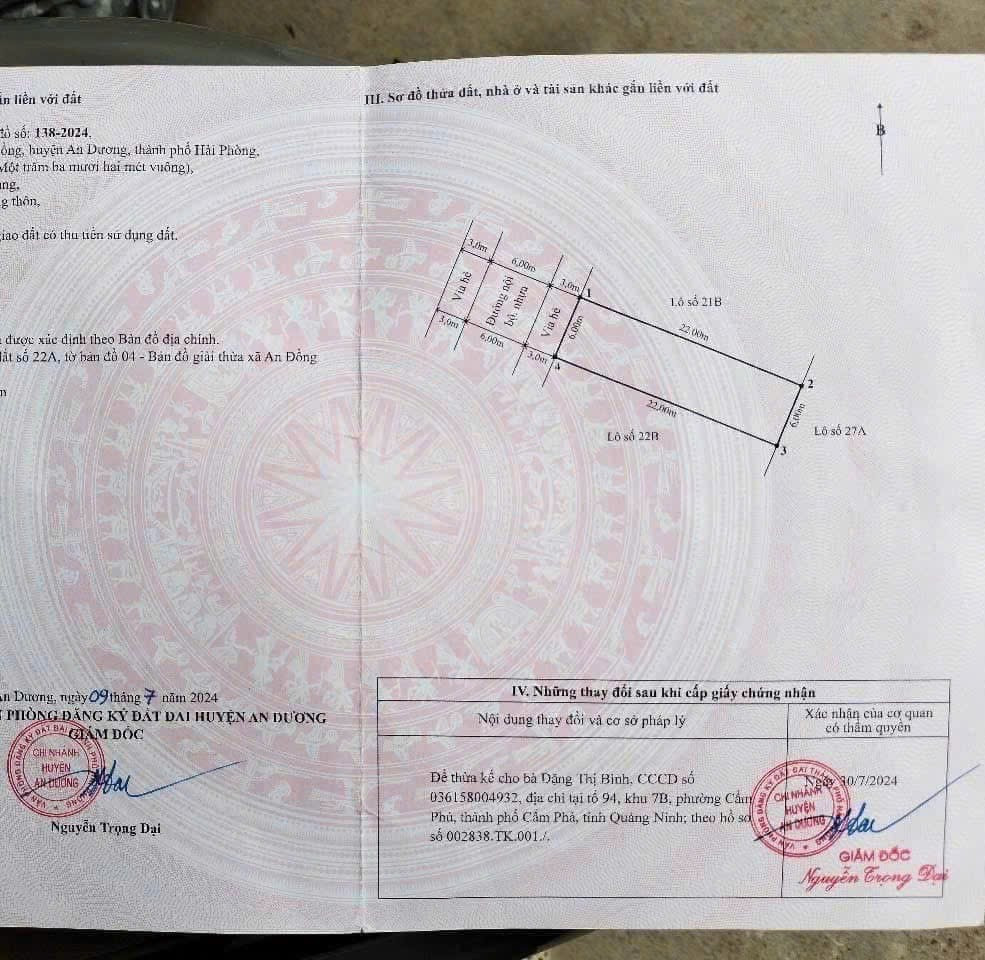 03/12/2025.Bán đất 132m² ngang 6m . đường nhựa 7m. giá 3.57 tỷ Phường ...