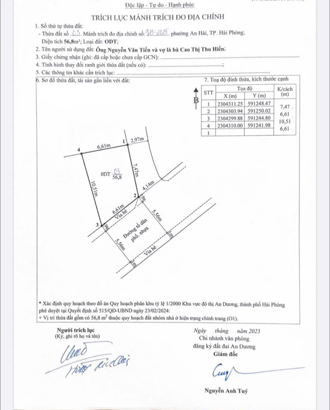 06/11/2025.Bán đất 57.1m² ngang 6,61m. đường nhựa 7m. giá 1.6 tỷ Phường ...