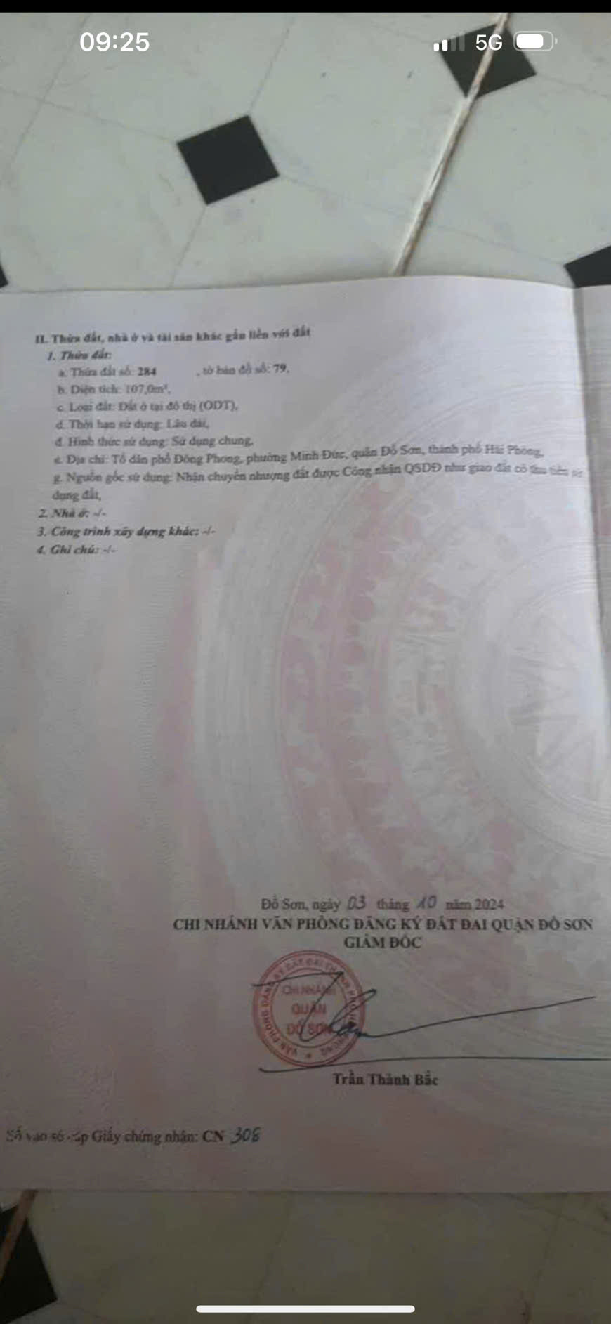 Bán đất 107m² ngang 5m giá 2.35 tỷ Phường Minh Đức- Đồ Sơn.