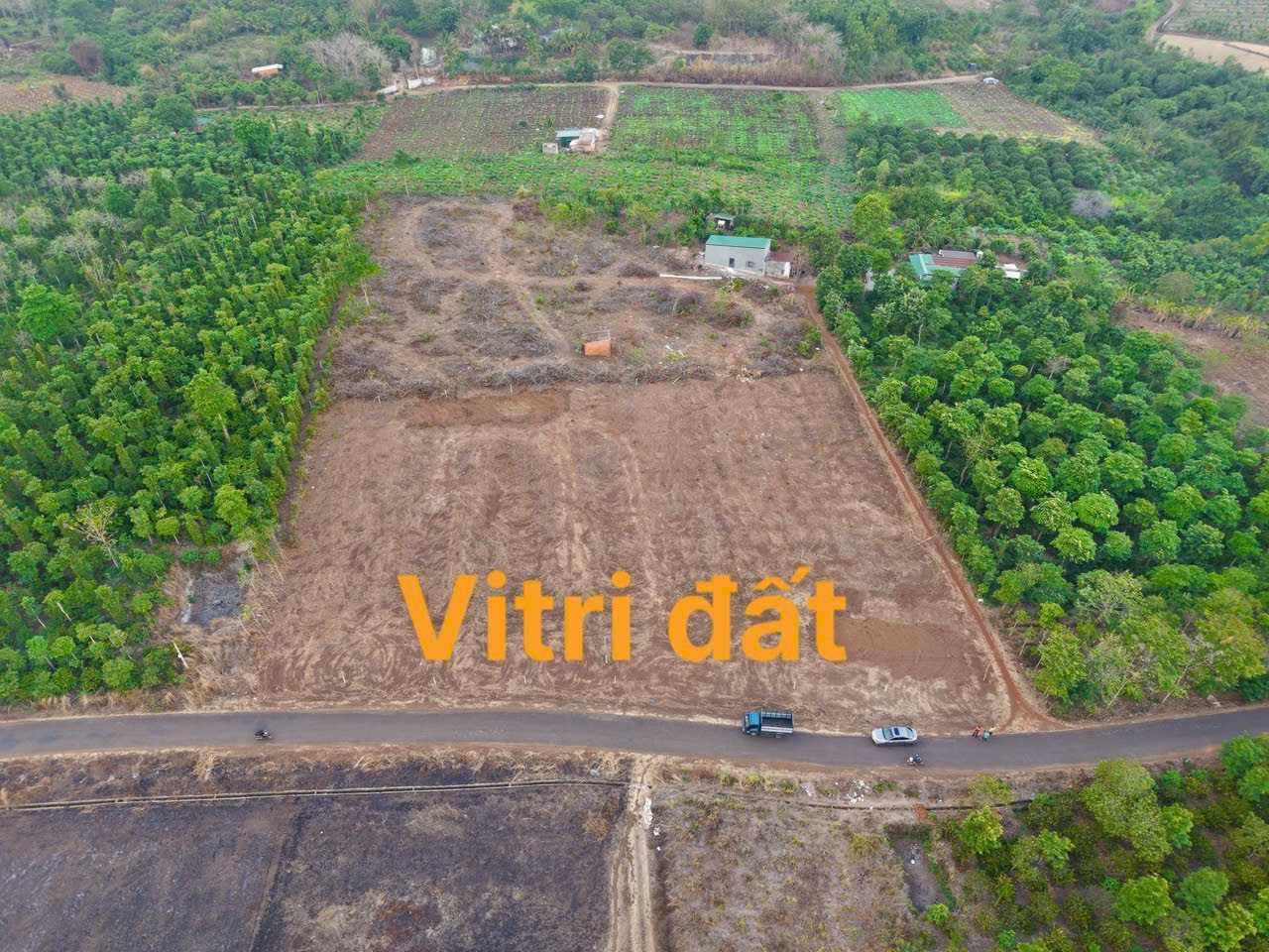 Đất mặt tiền đường nhựa 70x145 tổng hơn 1héc, bán 3tỷ800