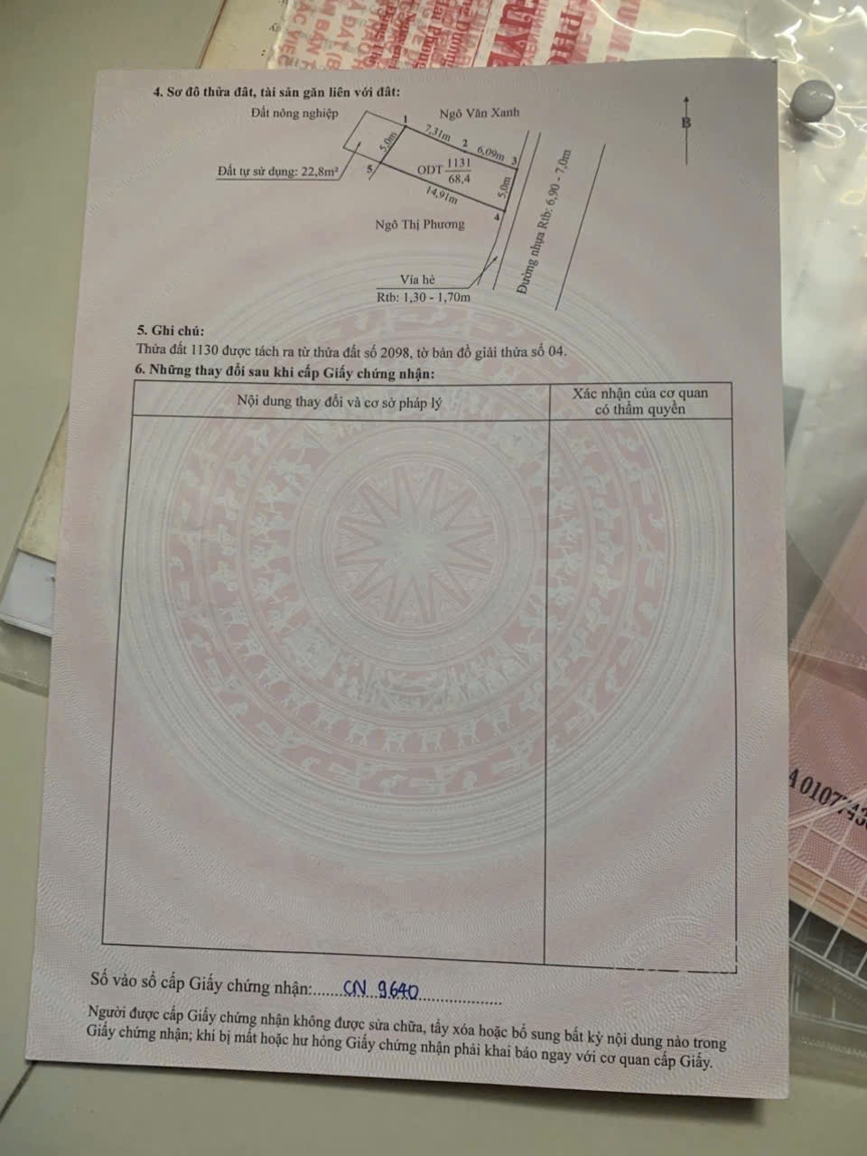 Bán 68.4 m mặt đường thôn trải nhựa rộng 7 m tại Quảng cư quảng thanh ...