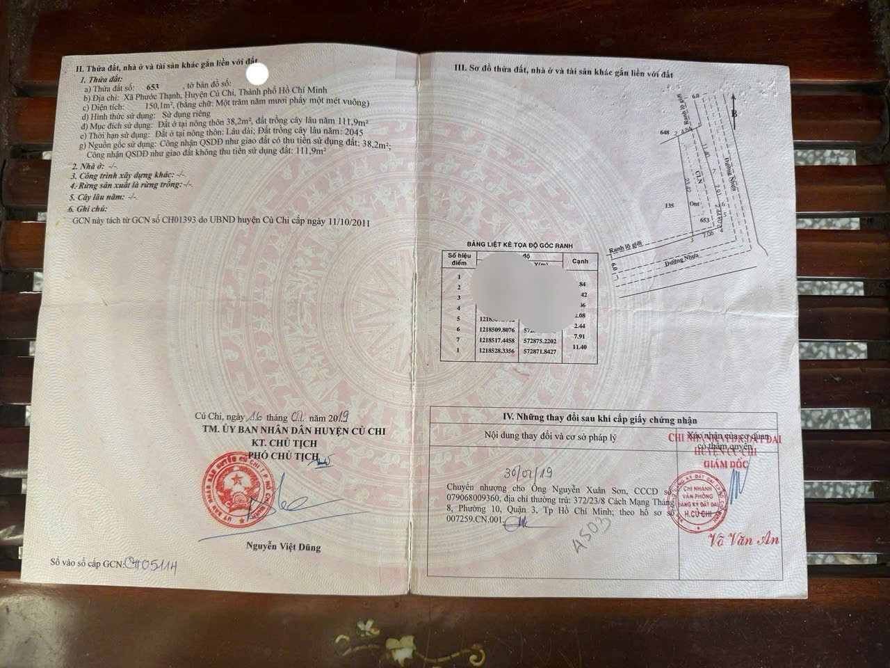 Lô đất tâm huyết góc 2 mặt tiền nhựa ở xã Phước Thạnh huyện Củ Chi