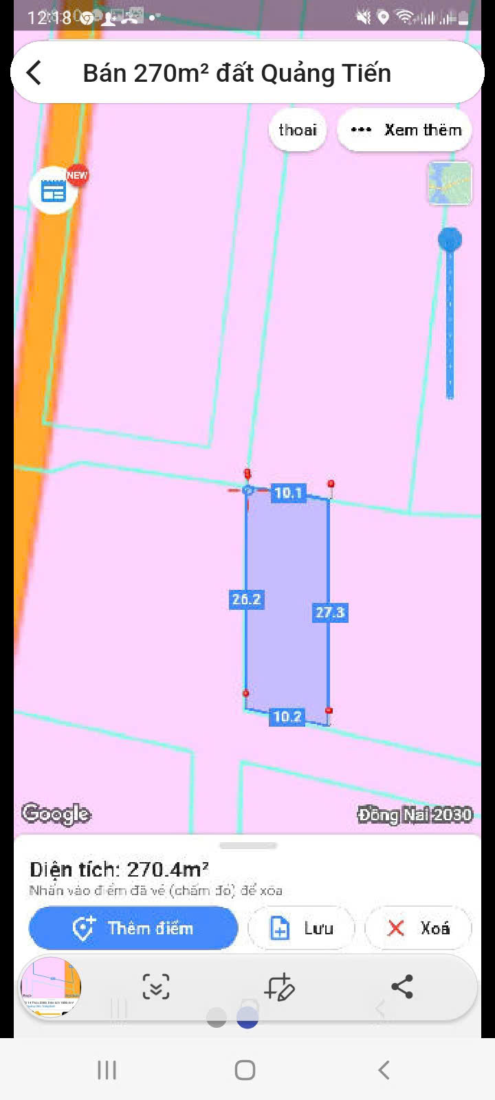 Bán đất 270m² ngang 10m Xã Trảng Bom