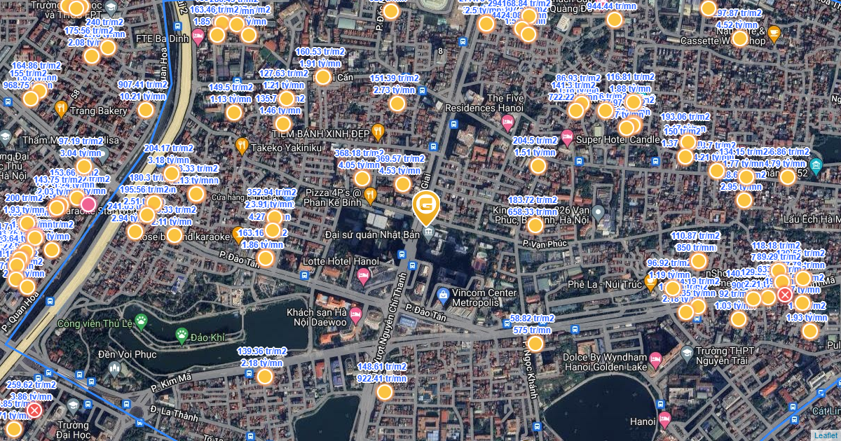 Tra cứu bảng giá nhà đất Đường Huyện Thanh Quan, Quận Ba Đình tháng 11/ ...