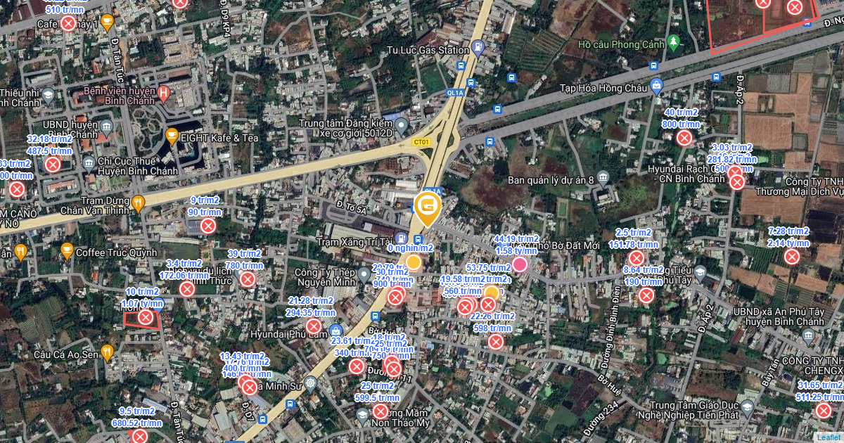 Tra cứu bảng giá nhà đất Đường Đinh Văn Ước, Huyện Bình Chánh tháng 08/ ...