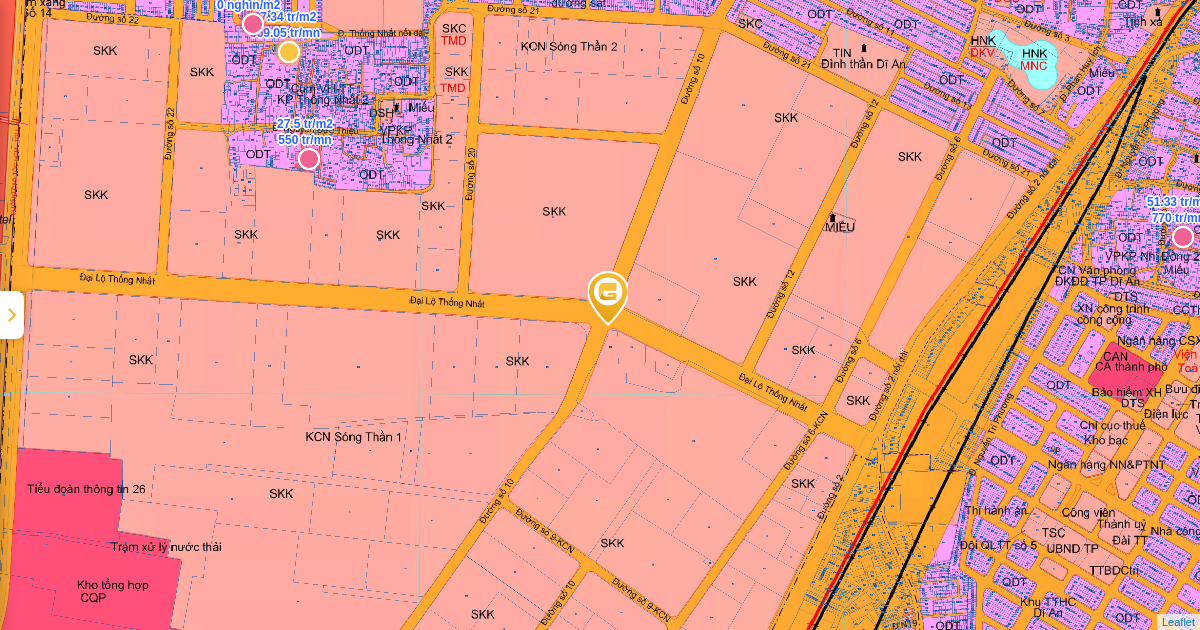 Bản đồ quy hoạch Đường Đông Tác, Thị xã Dĩ An, tra cứu thông tin quy ...