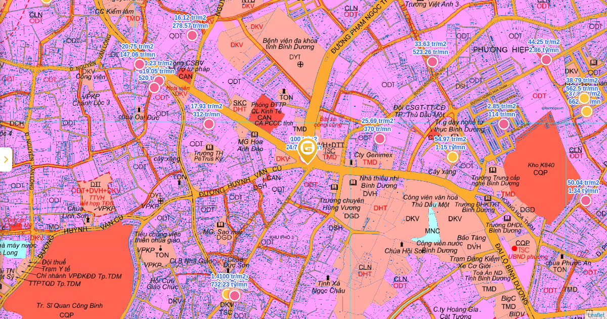 Bản đồ quy hoạch Đường D12, Thành phố Thủ Dầu Một, tra cứu thông tin ...