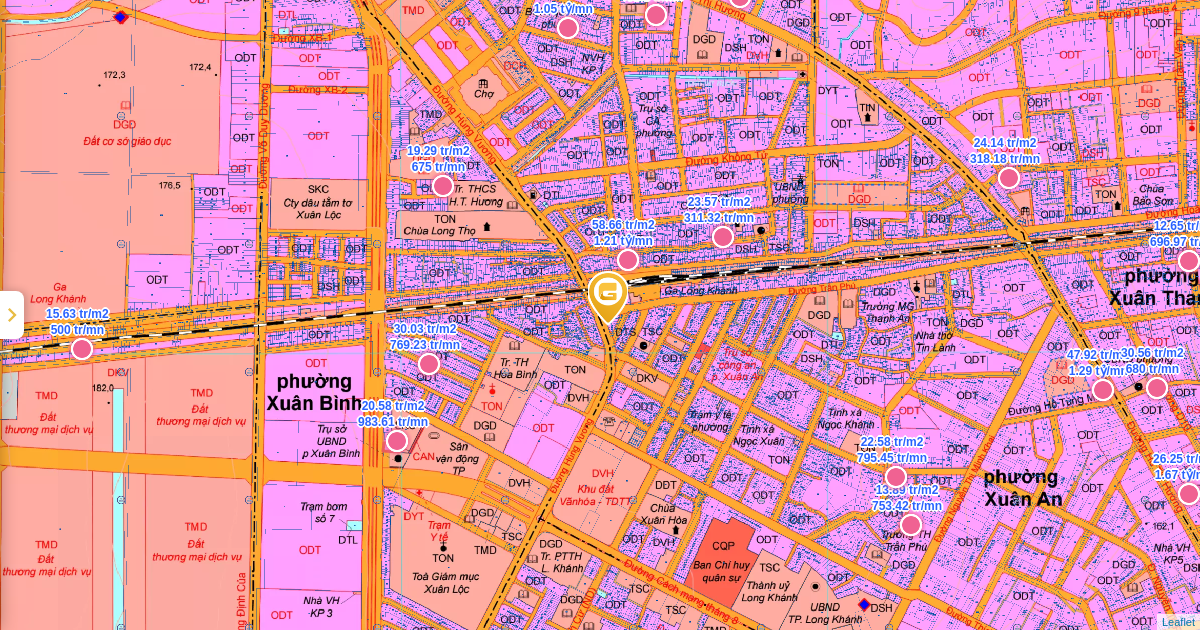 Bản đồ quy hoạch Đường Trần Phú - Thị Trấn Long Thành, Thành phố Long ...