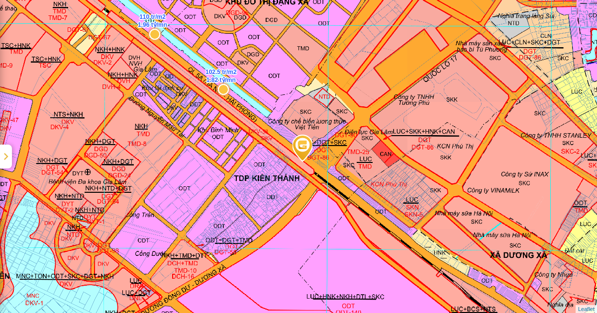 Bản đồ quy hoạch Đường Chính Trung, Huyện Gia Lâm, tra cứu thông tin ...