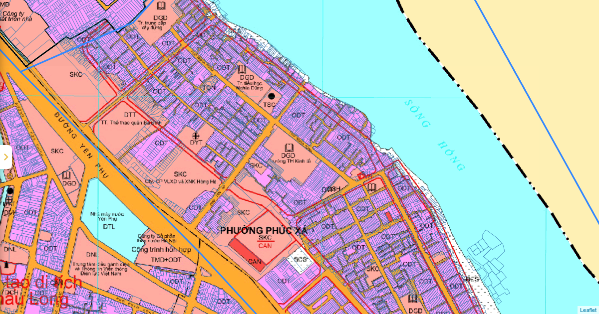Bản đồ kế hoạch sử dụng đất Phường Phúc Xá Quận Ba Đình năm 2025, 2026