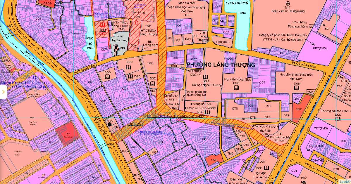 Bản đồ kế hoạch sử dụng đất Phường Láng Thượng Quận Đống Đa năm 2025, 2026