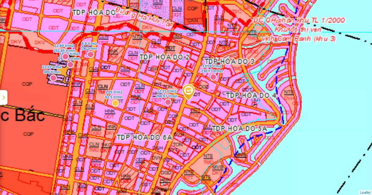 Bản đồ quy hoạch Đường Tôn Thất Tùng, Thành phố Cam Ranh, tra cứu thông ...