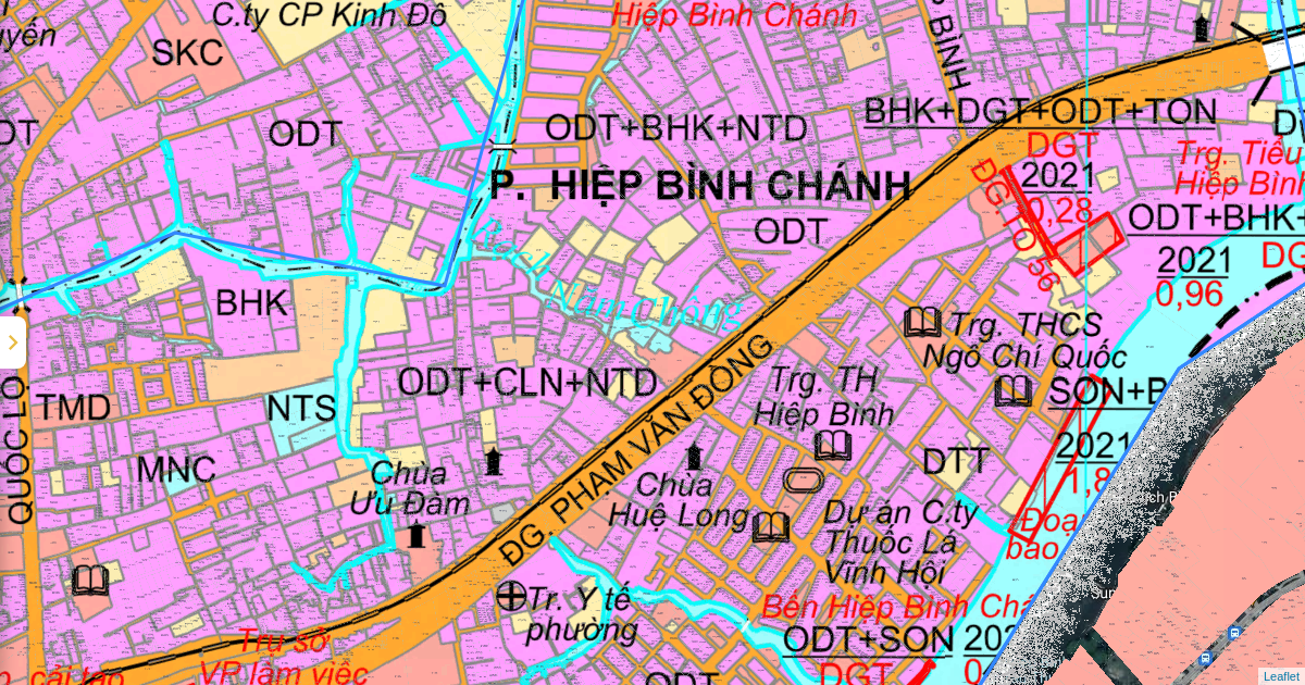 Bản đồ check quy hoạch Phường Hiệp Bình Chánh, Quận Thủ Đức, tra cứu thông tin quy hoạch online ...