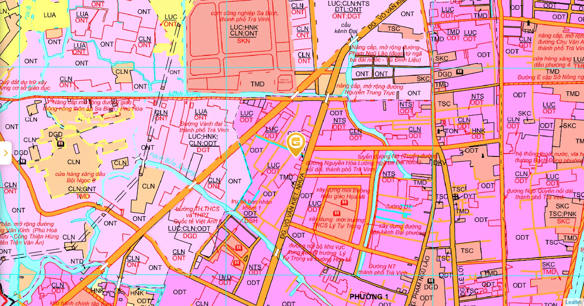 Bản đồ quy hoạch Đường Lê Văn Tám, Thành phố Trà Vinh, tra cứu thông ...